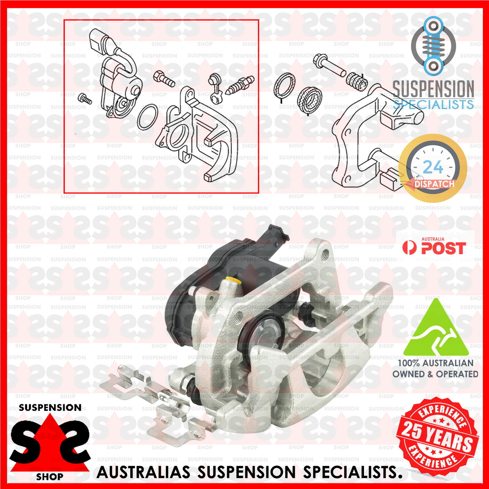 Rear Axle Right Brake Caliper Suit AUDI Q5 (8Rb) 3.0 TDI quattro Q5 ...