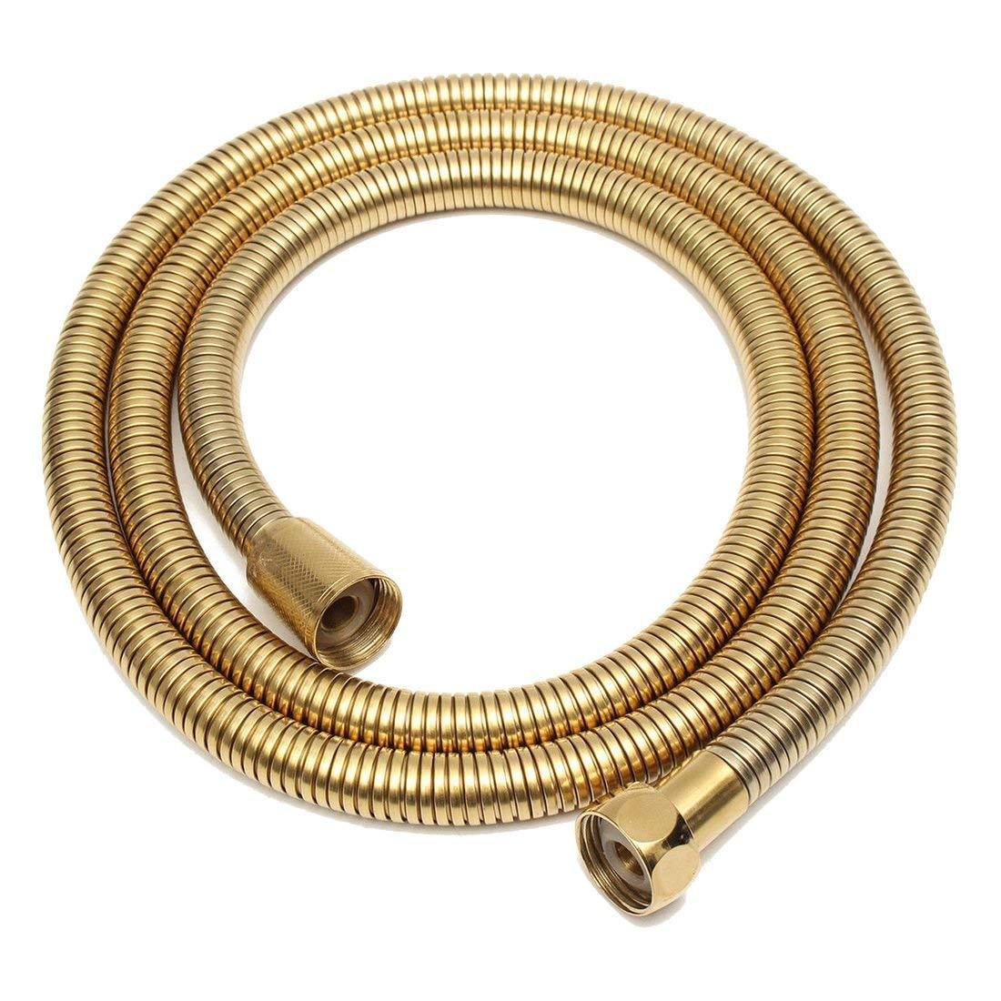 NEW 2 Meter Gold Shower Head Hose Pipe Bathroom Shower Hose Stainless ...