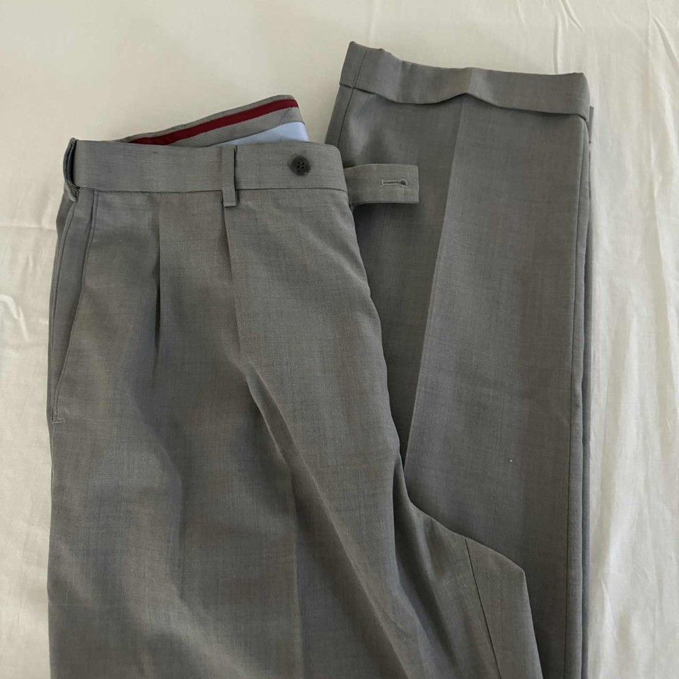 Louis Raphael Rosso Men’s Dress Pants 38x34 Light Grey Cuffed Slacks ...
