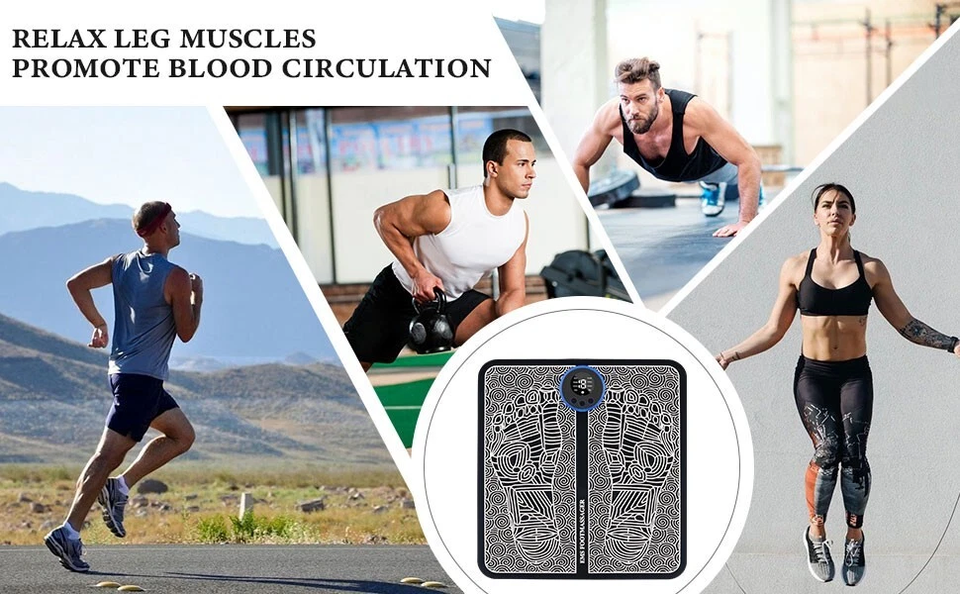Electric EMS Foot Massager Mat Relax Muscle Stimulator Leg Shaping ...