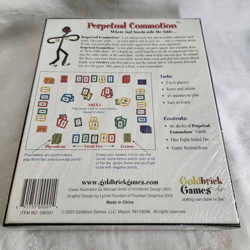 Perpetual Commotion Card Game Goldbrick Games 2003 New Sealed 2-6 ...
