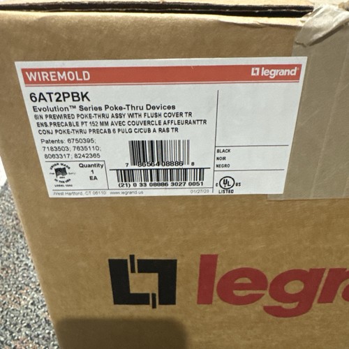 LEGRAND WIREMOLD EVOLUTION 6AT2PAA Poke-Thru Device 6”Prewired NEW IN ...