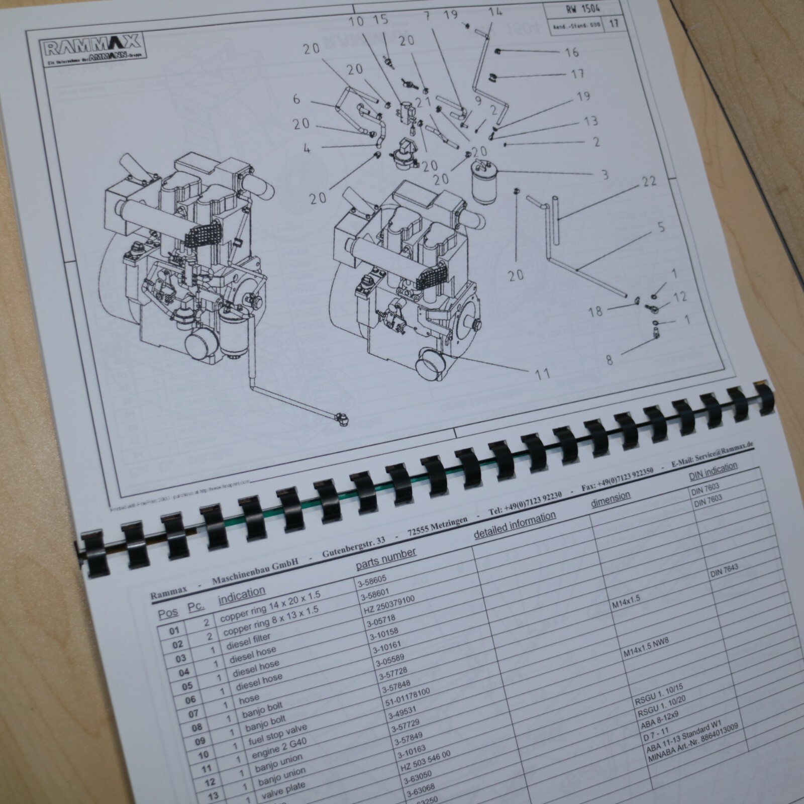 RAMMAX P33 24 HHM HHMR Roller Compactor Spare Parts Book Catalog List ...