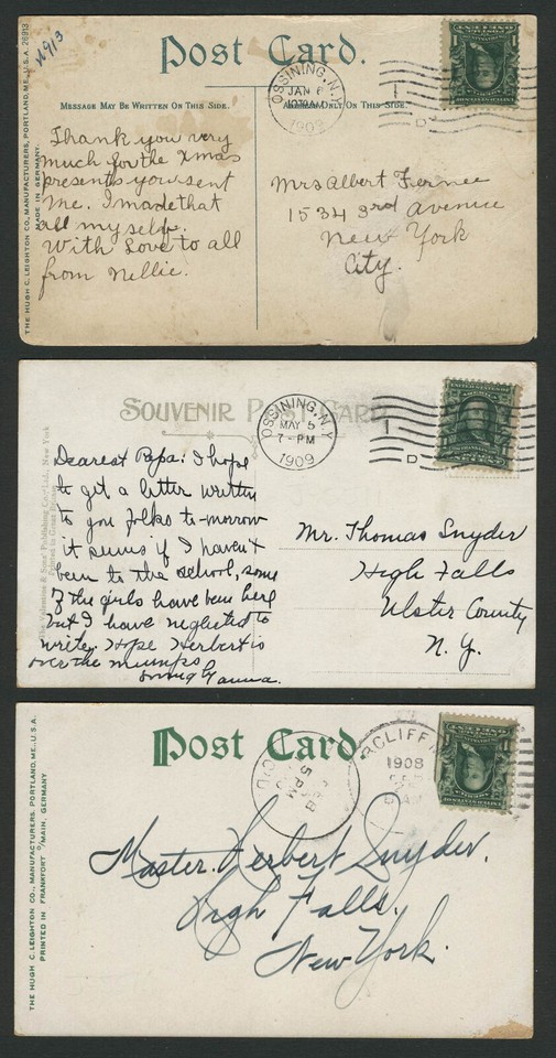 Ossining NY: Three 1906-09 Postcards DOUBLE ARCH, SOUTH HIGHLAND ...