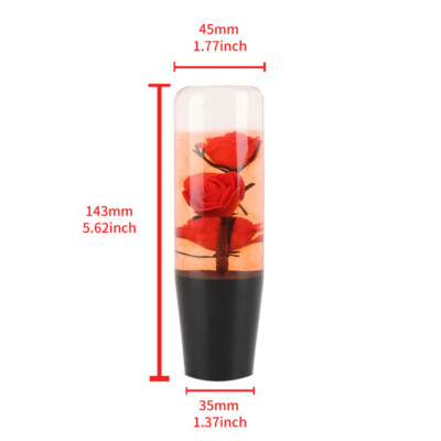 JDM 15CM VIP Clear Red Real Flowers Manual Gear Stick Shift Knob Lever ...
