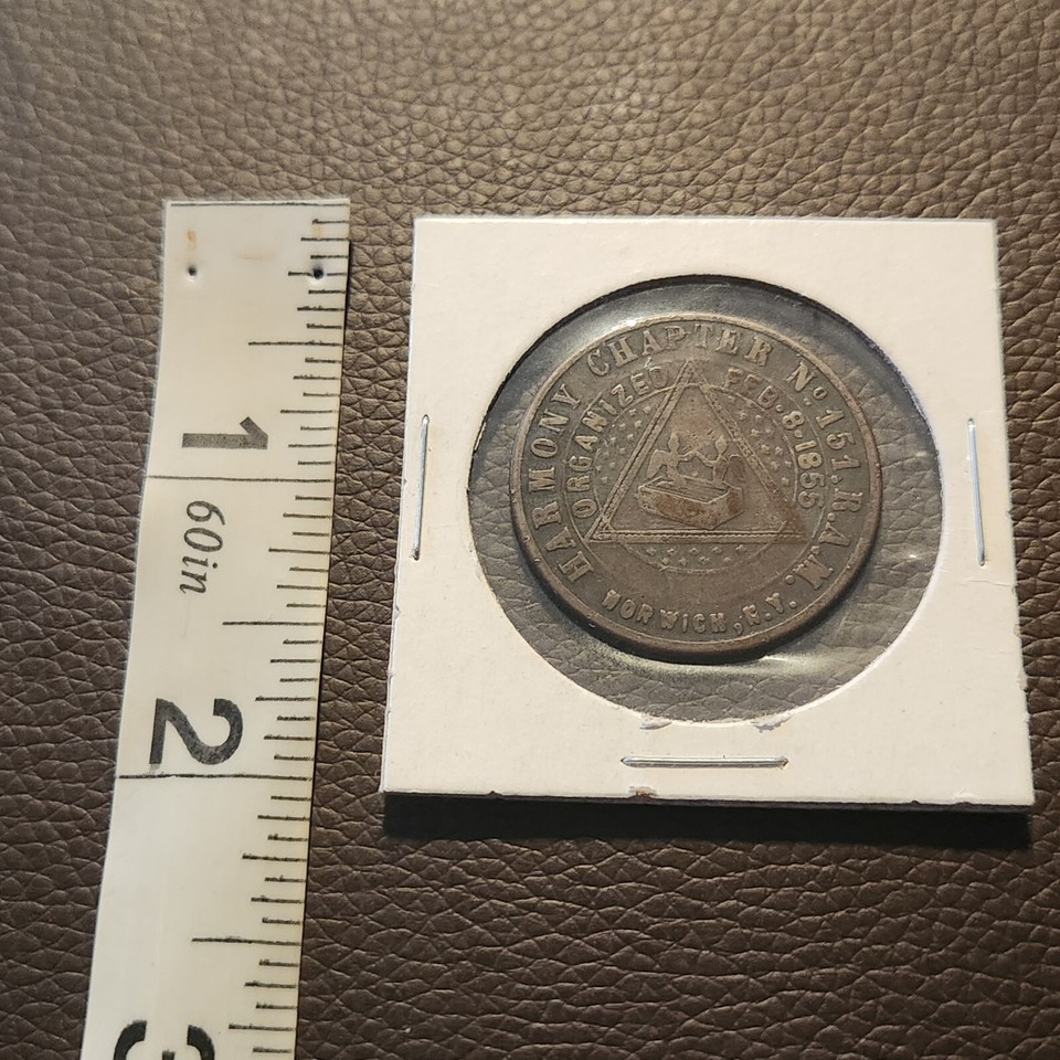 Rare Masonic Copper Penny Harmony Chapter RAM Ch. 151 Norwich NY ...