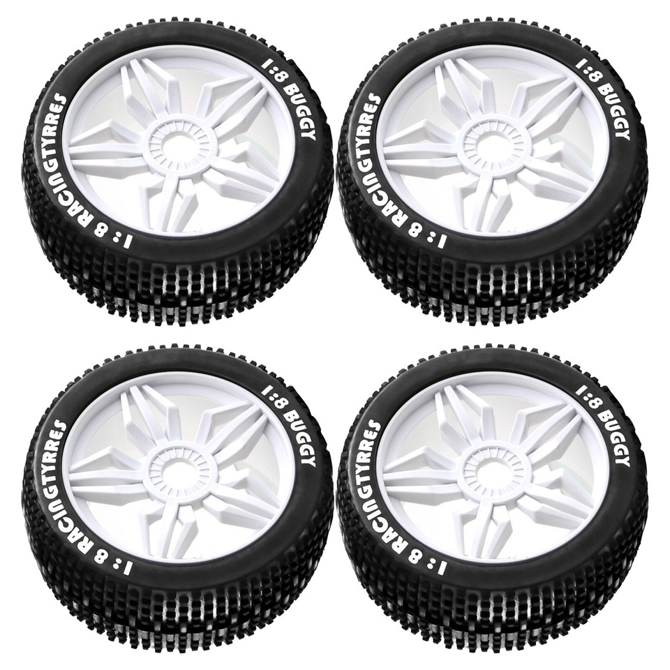 4Pcs 17mm Hex Hub Wheel Rim Tires Tyres For HSP KYOSHO 1/8 Off-Road ...
