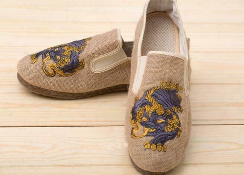 Mens Vintage Chinese Style Embroidered Linien Slip On Loafers Casual ...