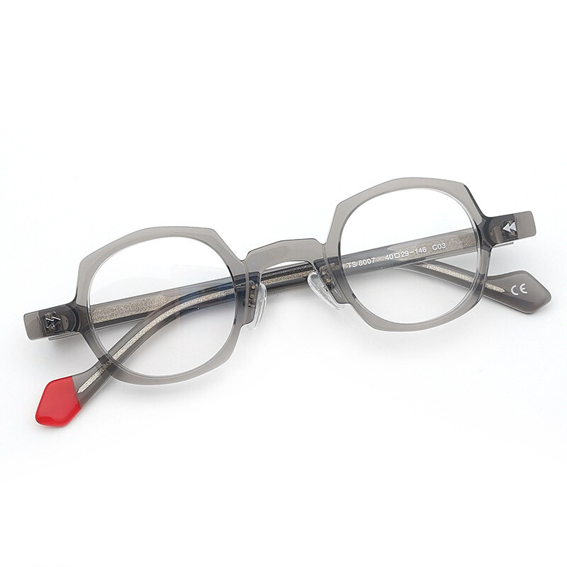 Square Strong Plastic Glasses Frame Small Narrow Lenses Adjustable Nose ...