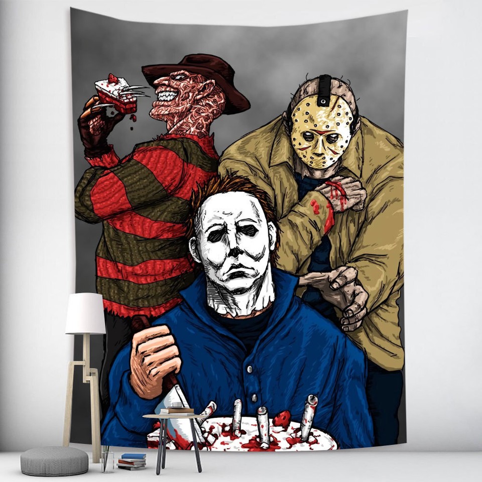 3D Large Horror Butcher Tapestry Wall Hanging Throw Blanket Bedspread ...