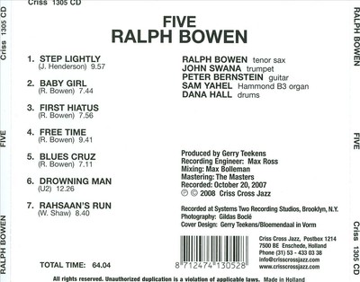 RALPH BOWEN FIVE NEW CD 8712474130528 | eBay