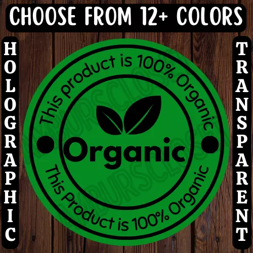 40 ORGANIC STICKERS 2" LABELS SEALS SCRATCH RESISTANT FOOD CANNING ...