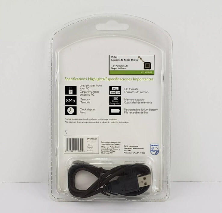 Philips Digital Photo Keychain 1.5" LCD Screen Glossy Black ...