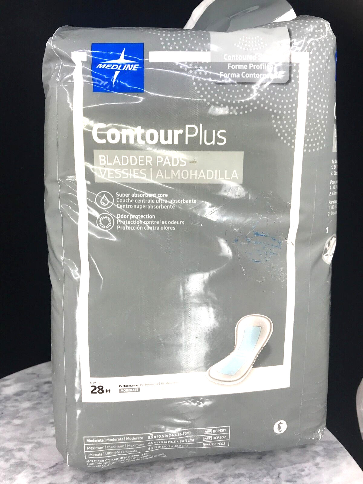 Medline Contour Plus Bladder Pads, Pack Of 28 Count Med line Industries