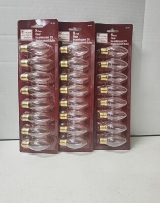 8 Home Accent Holiday C9 Clear Replacement Bulbs 152913 screw on BUNDLE ...