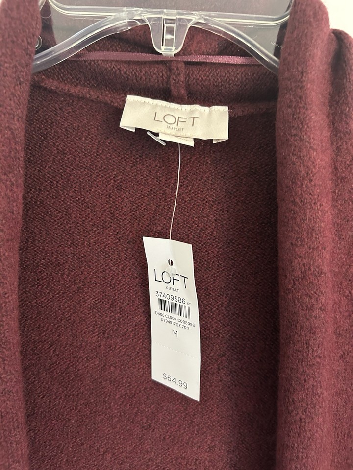 NEW Burgundy Maroon ANN TAYLOR LOFT Soft Cardigan Sweater Medium NWT | eBay