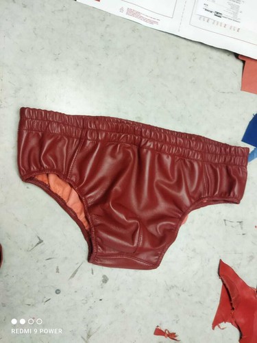 A pair of two Mens Maroon & Blue Briefs. Real Soft Sheepskin Leather ...