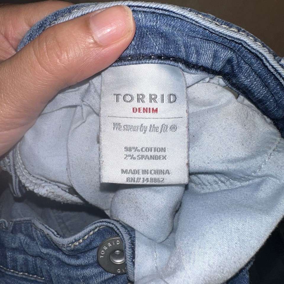 Torrid First At Fit Skinny Jeans Womens Sz 24 Blue Denim Cotton Stretch ...