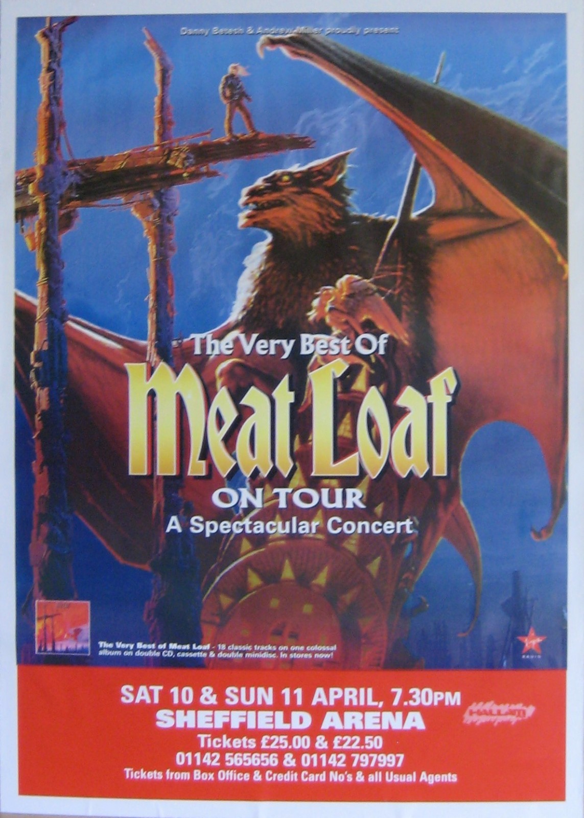 40x60" HUGE SUBWAY POSTER~Meat Loaf On Tour 1998 Very Best Sheffield ...