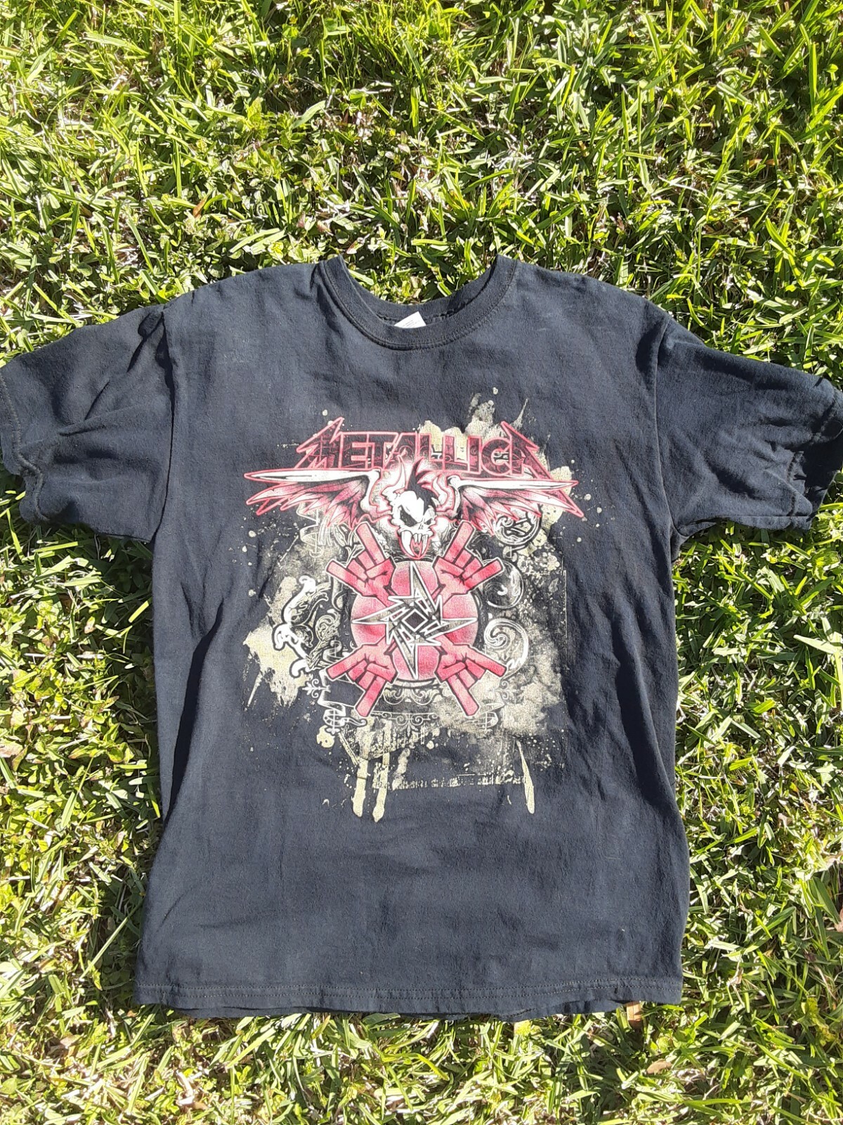 Metallica Four Hands Devil Horn Sign Black T-Shirt NW… - Gem