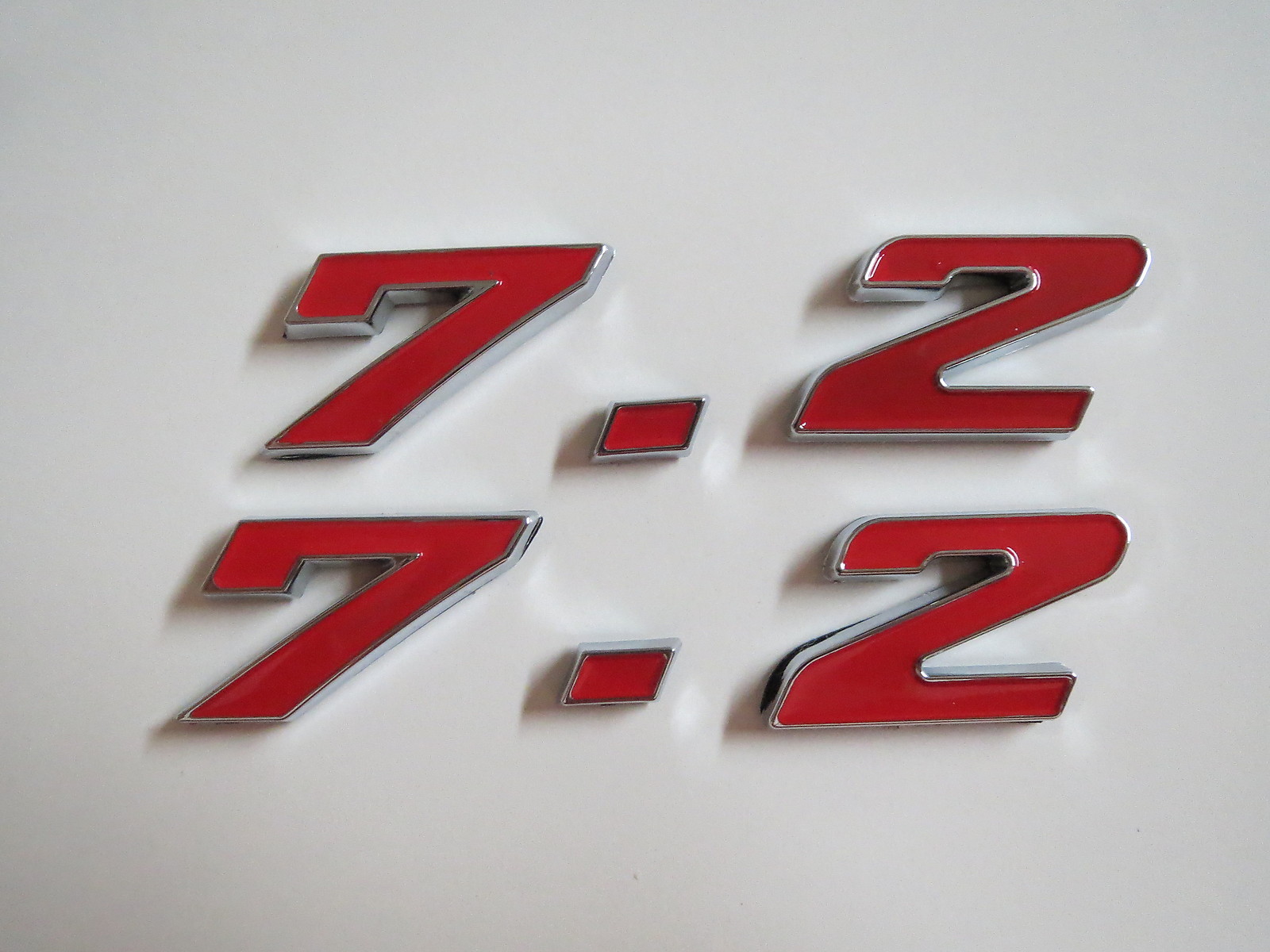 7.2 7.2L 440 ENGINE ID FENDER HOOD SCOOP QUARTER TRUNK EMBLEMS RED FITS ...