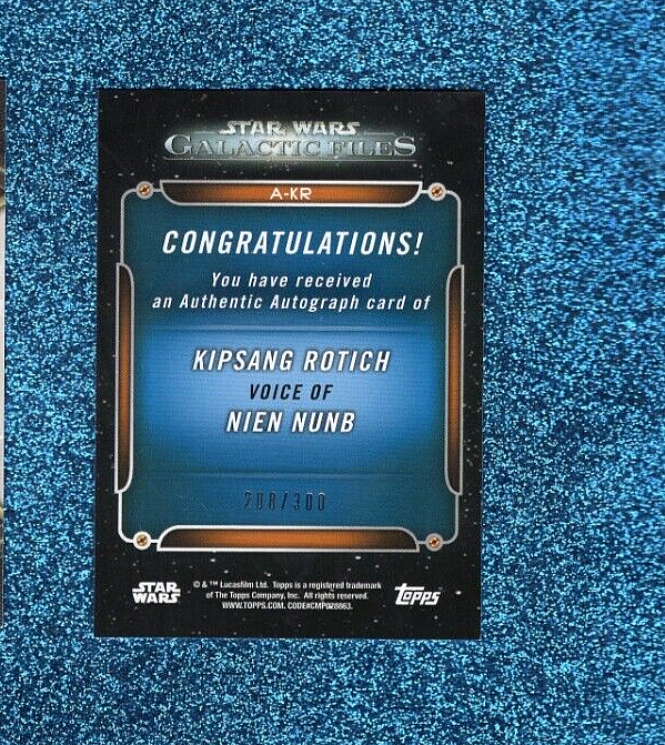 Star Wars Kipsang Rotich as Nien Nunb Autographed Card /300 | eBay