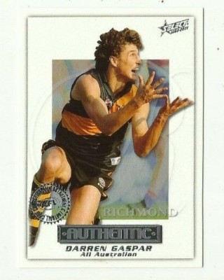 2001 SELECT AUTHENTIC RICHMOND DARREN GASPAR #118 COMMON CARD AFL | eBay