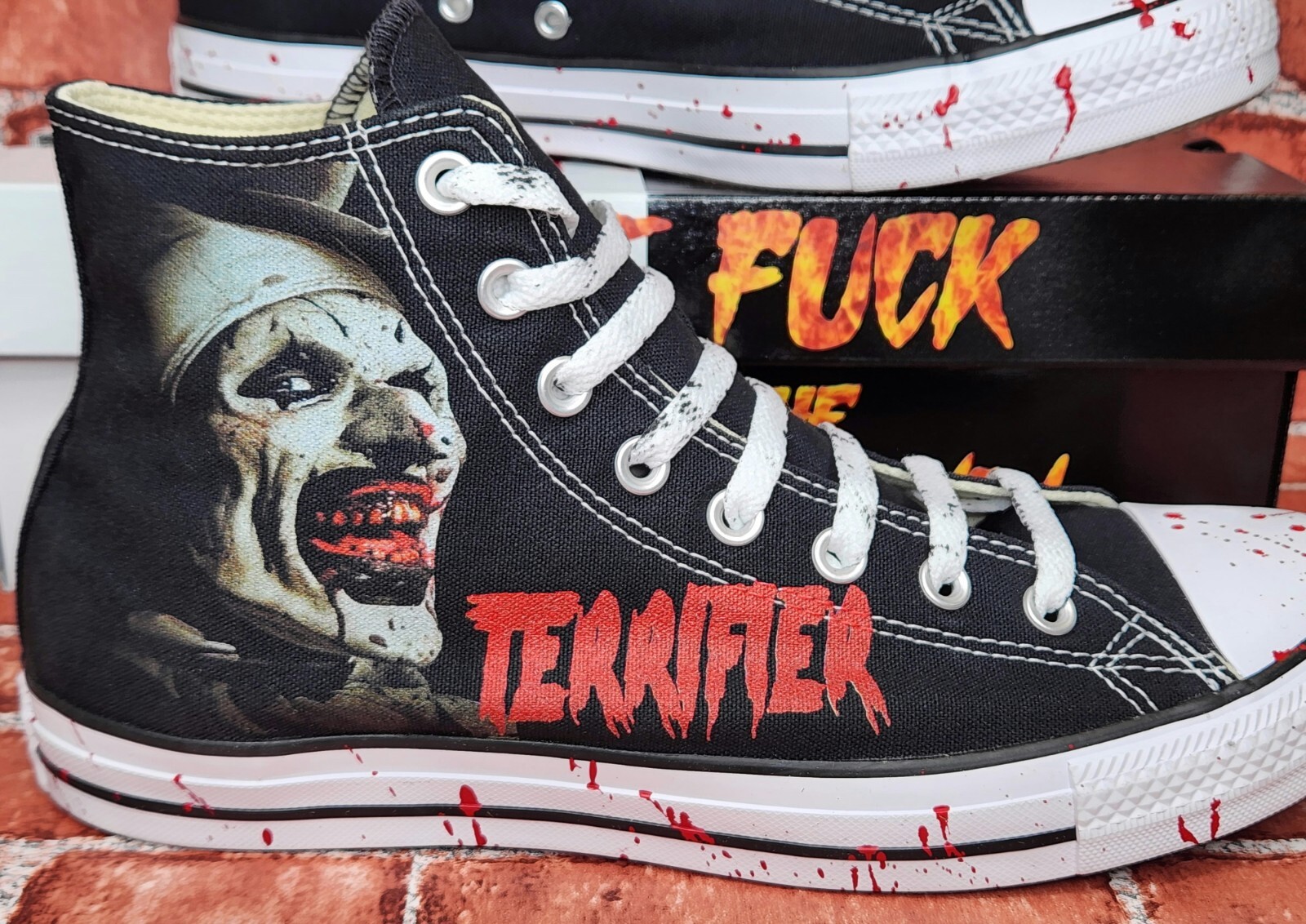 Terrifier Custom Horror High Top Converse Sneakers Scary Movie Shoes | eBay