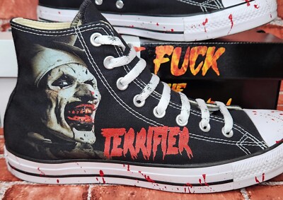 Terrifier Custom Horror High Top Converse Sneakers Scary Movie Shoes | eBay