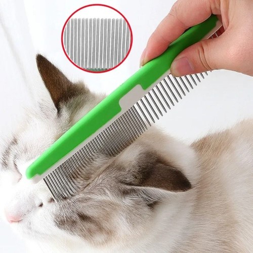Single Row Dog Cat Pin Comb Stainless Steel Double Tooth Row Comb Pet ...