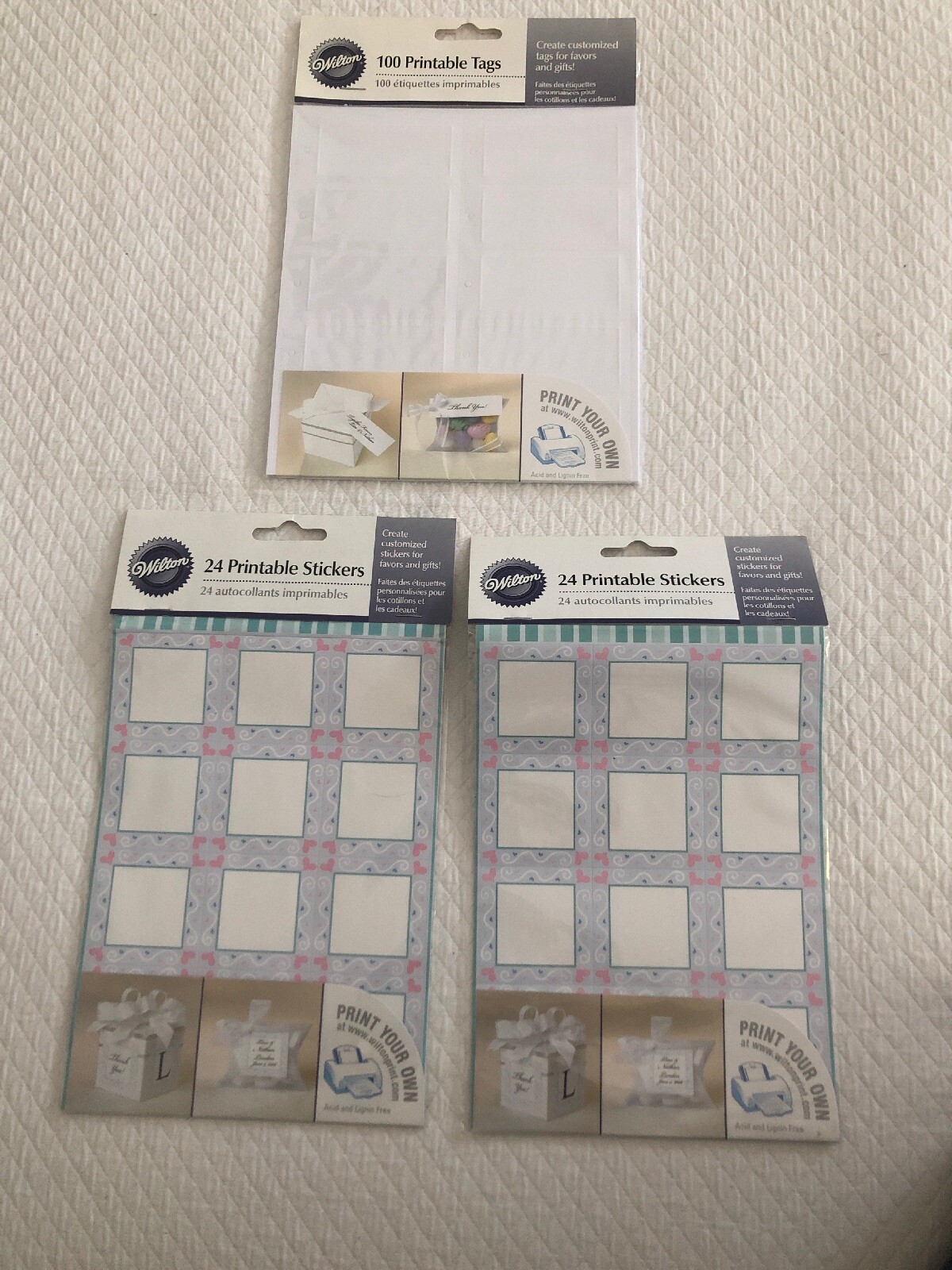 Wilton 100 Printable Tags nwt & 50 Printable Stickers Set | eBay