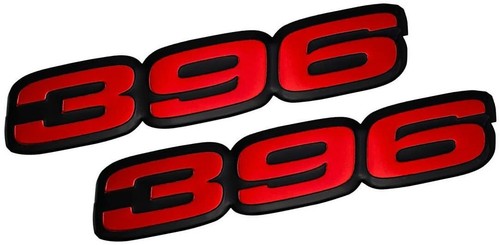 VMS 2 CHEVY 396 CI CUBIC INCH BIG BLOCK ENGINE HO EMBLEM RED BLACK | eBay