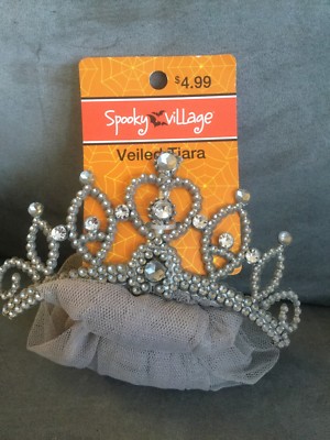 CVS SPOOKY VILLAGE GRAY HALLOWEEN VEILED TIARA ONE SIZE - NEW IN ...