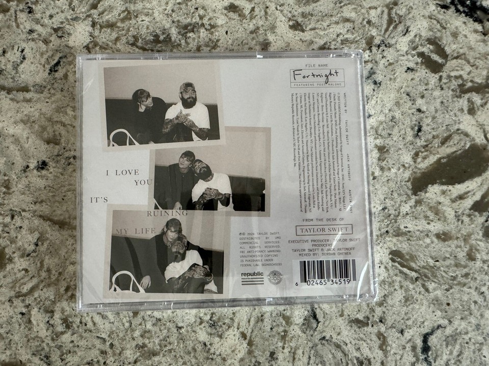 Taylor Swift - Fortnight (feat Post Malone) CD Single - Brand New ...