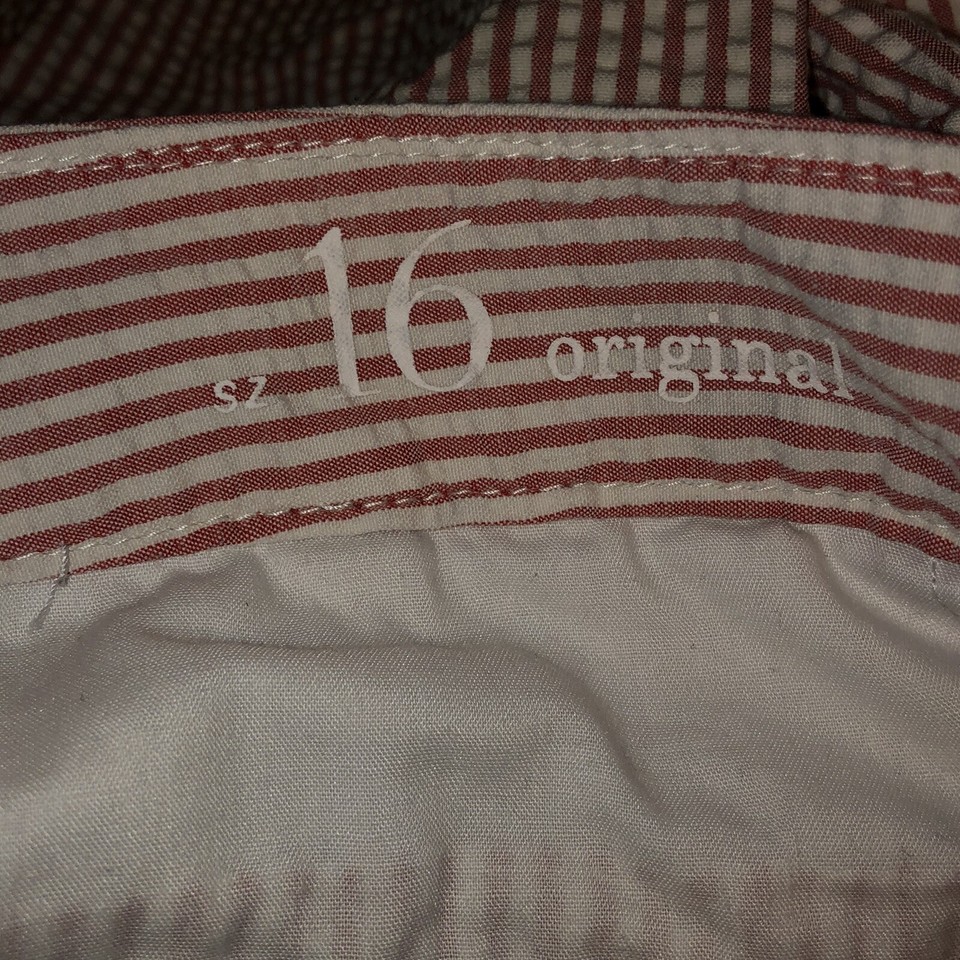ANN TAYLOR LOFT Original Red White Striped Crinkle Cotton Shorts Size ...