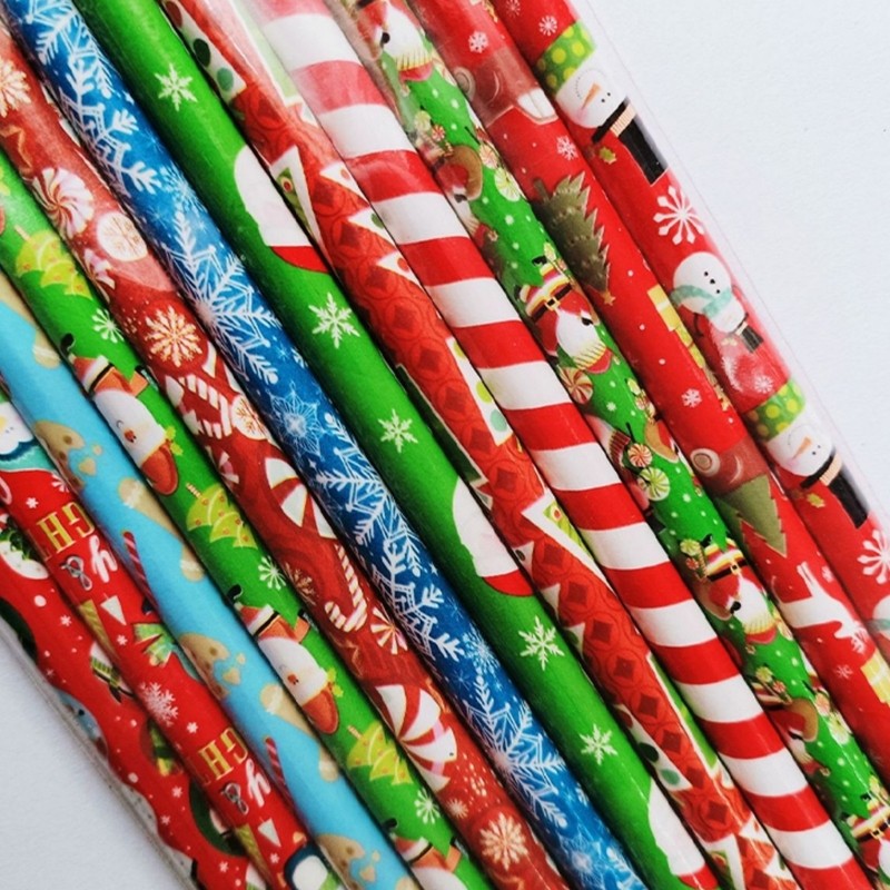 Christmas Theme Pencil Drawing Pencils with Erasers for Kid Student ...