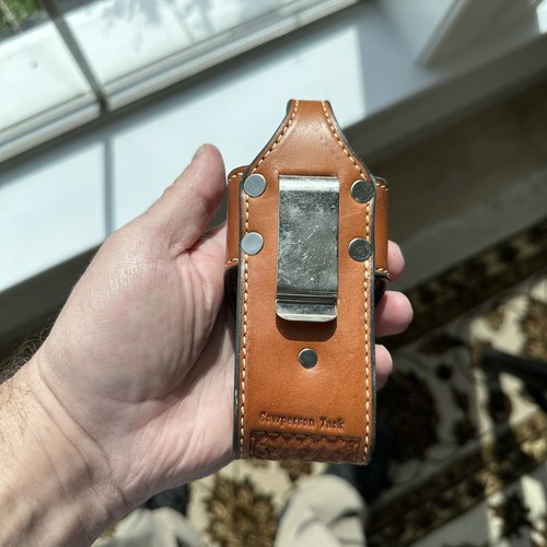 Cowperson Tack Belt Clip Case 5.5x2 Inch Phone Leather Christian Cross ...