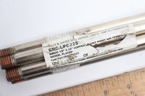 (5-Pk) Erico Blunt Point Air Terminal Copper 1/2" " ERC-LPC225 for sale ...
