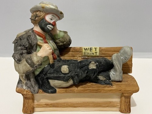 VTG Hobo Clown on bench figurine Emett Kelly Jr miniature collection ...