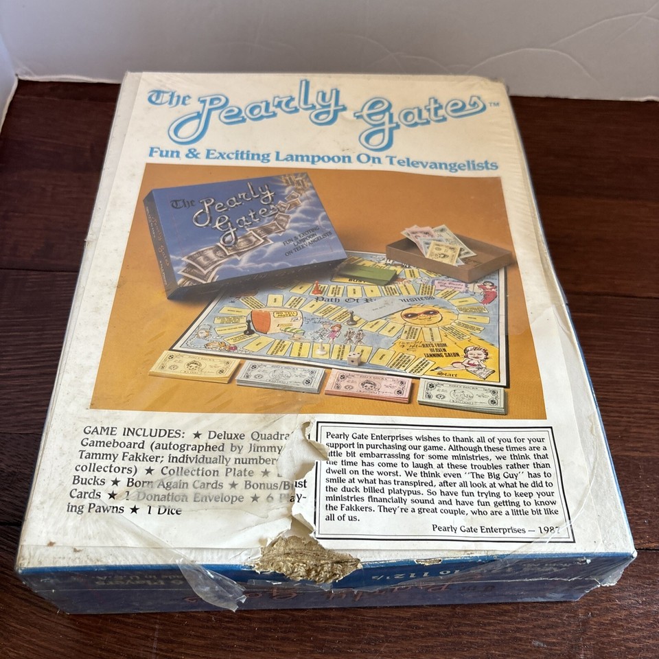 THE PEARLY GATES BOARD GAME - Jim Bakker PTL Parody board Game Ministry ...