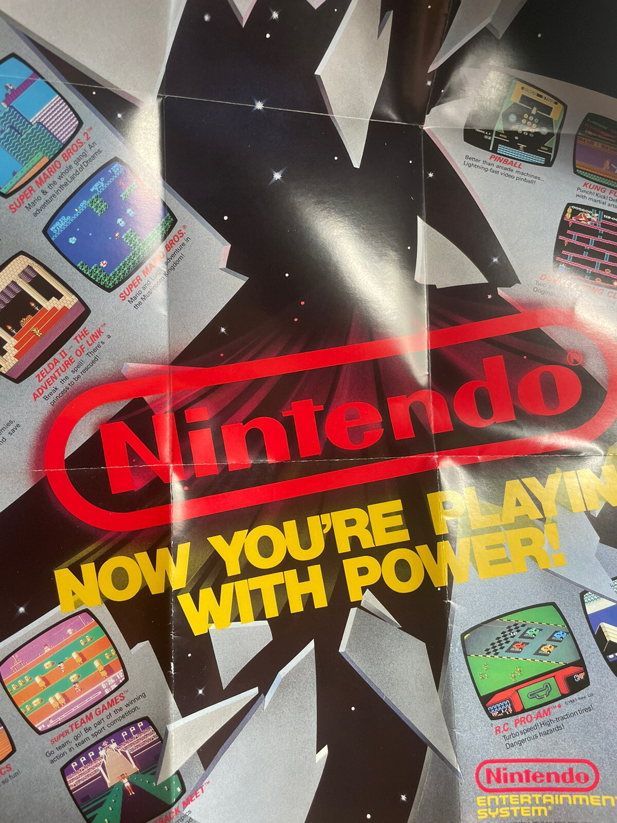 Vintage Nintendo NES 1988 Now You're Playing With Power Poster 15" x 12 ...