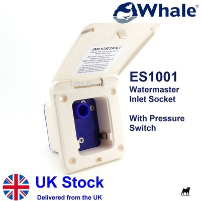WHALE Watermaster Water Inlet Socket Ivory c/w Pressure Switch Caravan ...