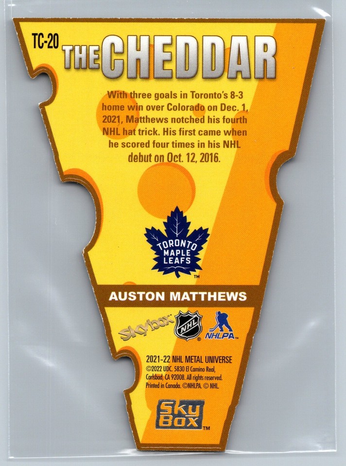 Auston Matthews 2021-22 Skybox Metal Universe The Cheddar #TC-20 | eBay