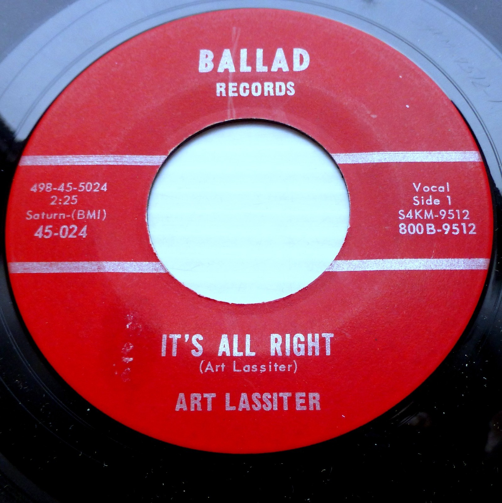 ART LASSITER Ballad 45 JUST ANOTHER DAY IN LIFE OF a FOOL / it's all ...