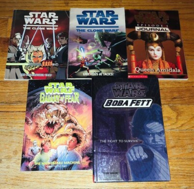 Lot of 5 Star Wars Children's Chapter Book Clone Wars Boba Fett Journal ...
