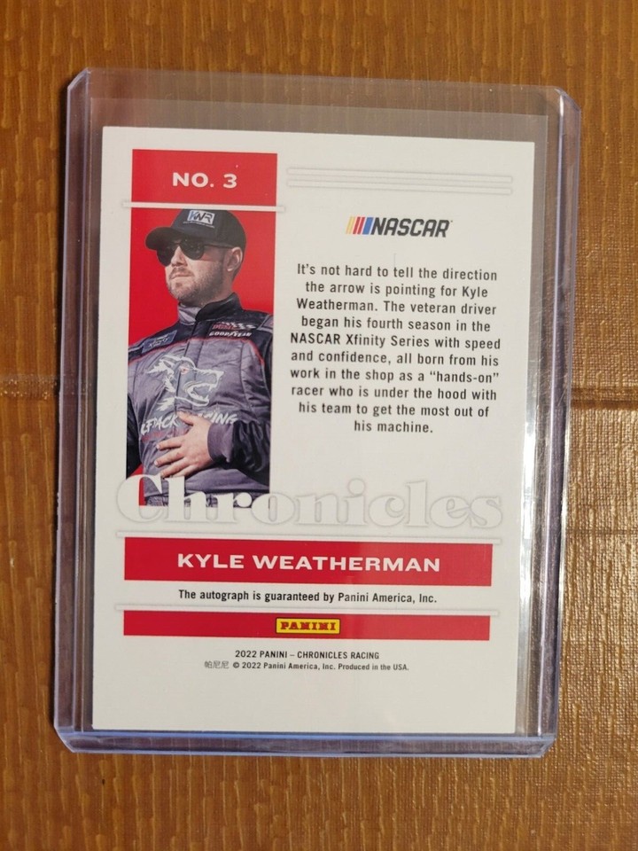 2022 Chronicles Racing Kyle Weatherman Autograph | eBay