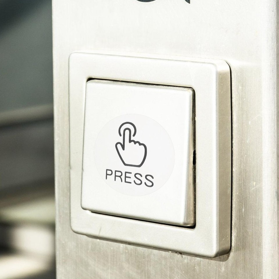 24pcs Press Label Sticker For Door Switch Pvc Decals Door Switch Press ...
