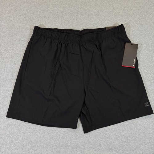 Layer 8 Men's Qwick-Dry Athletic Training Shorts Black XL 6" Inseam ...