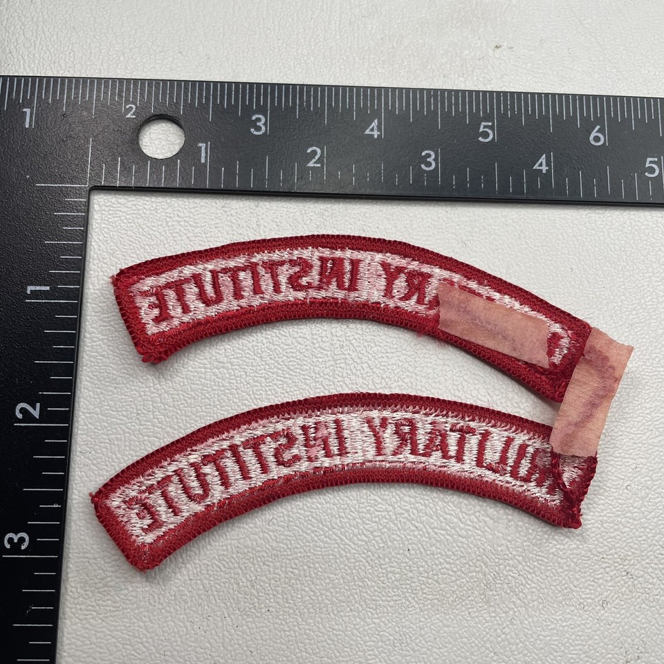Red On White MILITARY INSTITUTE Patch Lot Of 2 Patches Patch 00XS | eBay