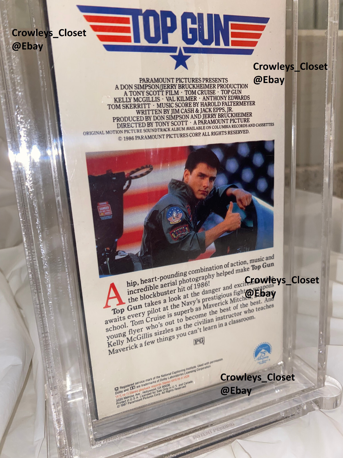 Top Gun 1987 VHS Beckett Gold Label Sealed/Graded 8.5 EX,Near Mint Tom ...